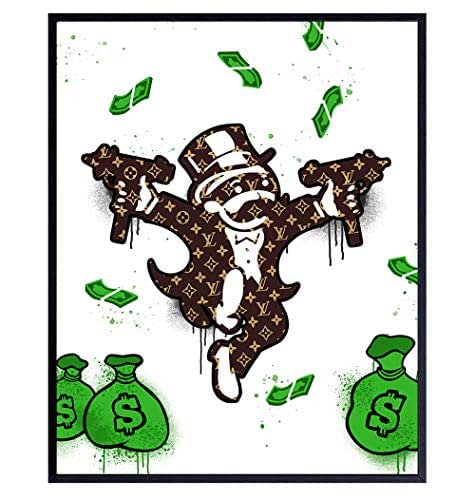 Amazon.com: Monopoly Man High Fashion Poster - Funny Graffiti Wall Art ...