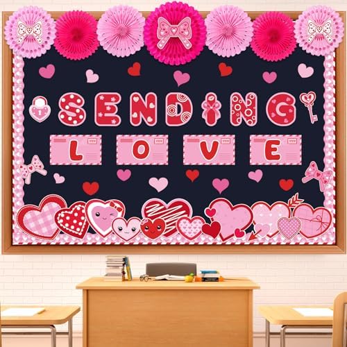 Amazon.com: Gilprop Valentine's Day Bulletin Board Set Sending Love ...