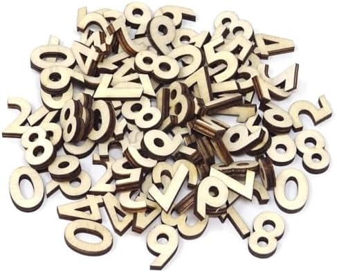 100pcs Wooden Numbers - Mini Wooden Numbers 0-9,15MM,Unfinished,for ...
