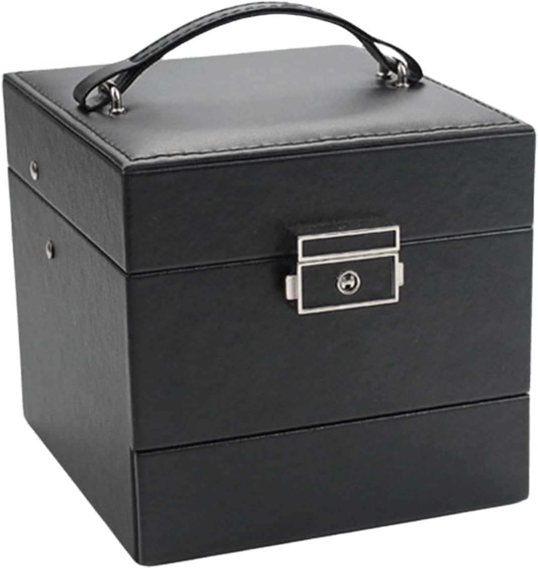 Large Jewellery Boxes for Women with Mirror - Black Jewellery Box ...