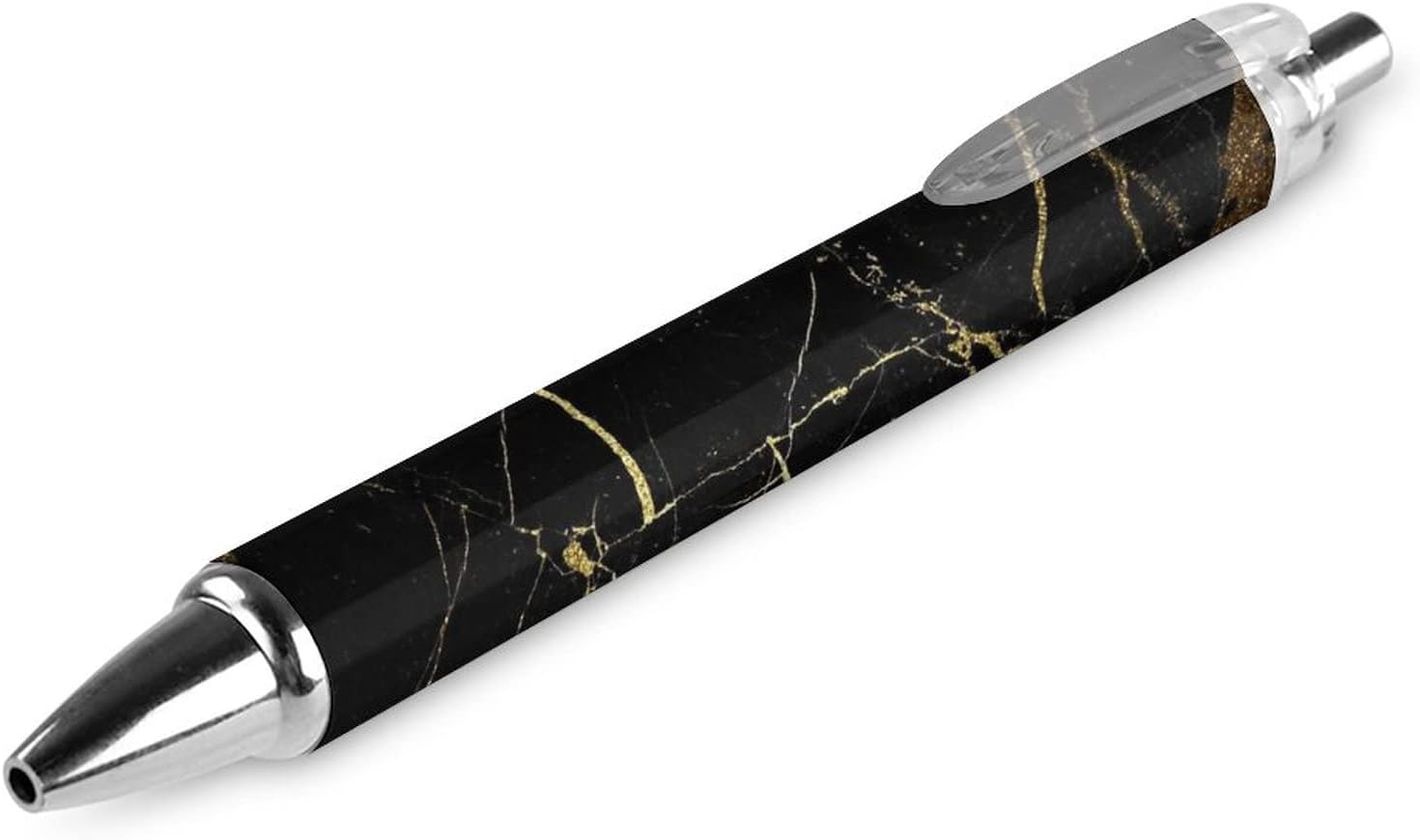 Amazon.com: Gold and Black Marble Texture Retractable Ballpoint Pen ...