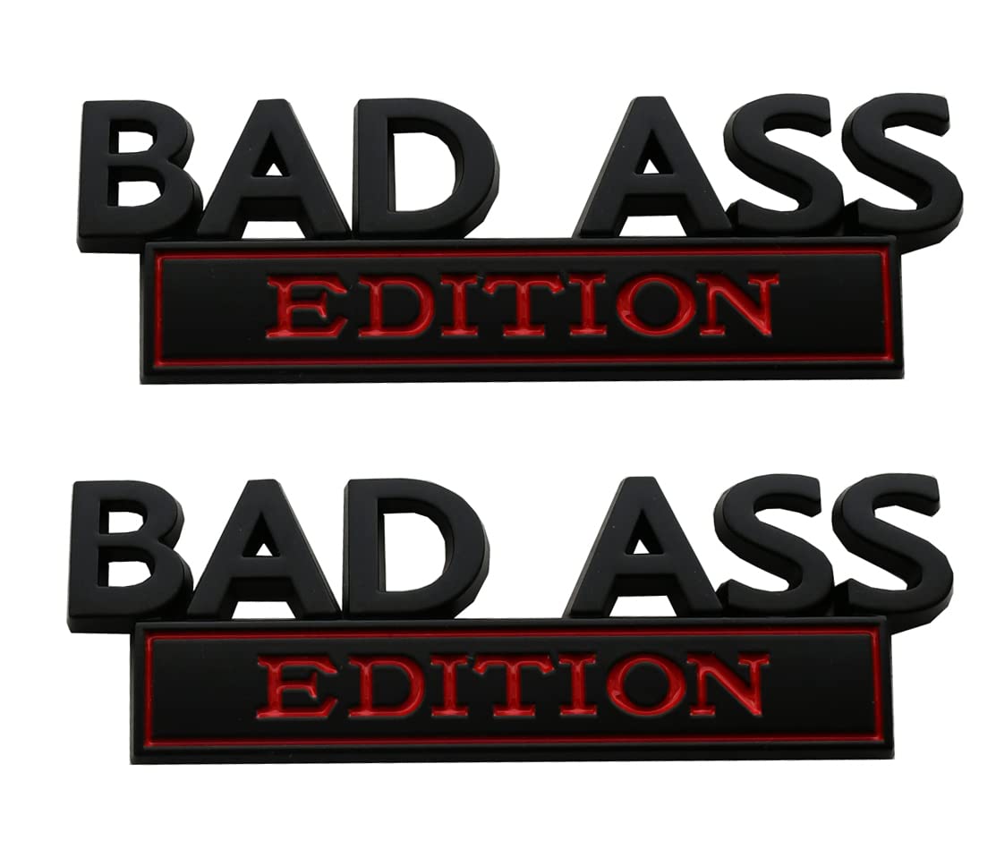 Amazon.com: 2 Pack Bad Ass Edition Emblems 3D Metal Badass Badge Front ...