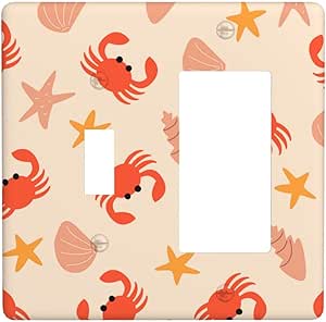 Amazon.com: ALYYDFF Cute Starfish and Crabs Toggle Switch Wall Plate ...