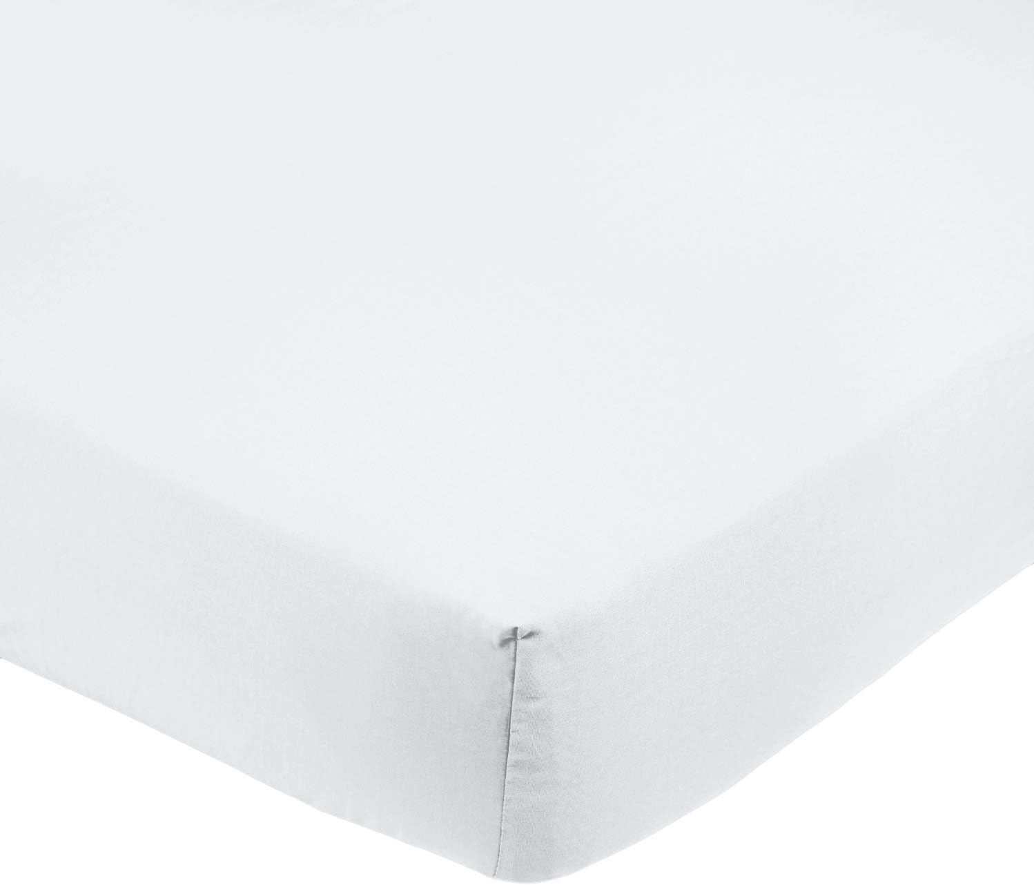 Amazon Basics Microfiber Fitted Single Sheet - Bright White, Super King ...