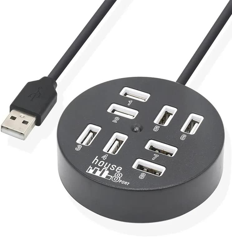 XIKKART Hi-Speed 8 Port USB Hub Adapter for Charging + High Speed Data ...