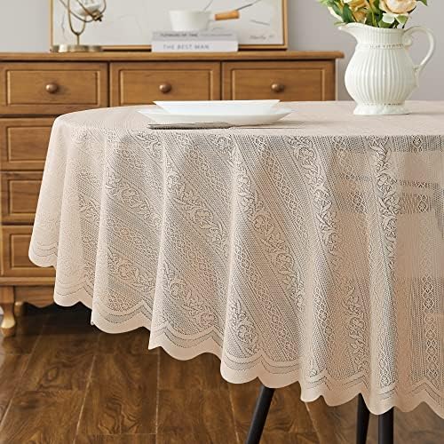 Amazon.com: Warm Home Designs Lace Round Tablecloth. Ivory Round Table ...