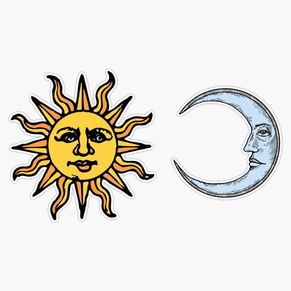 Amazon.com - Sun And Moon Set Sticker Bumper Sticker Vinyl Decal 5"