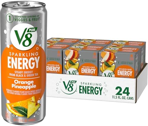 Amazon.com: V8 +Energy Sparkling Orange Pineapple Juice Energy Drink ...