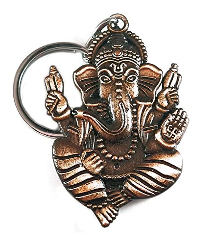 SGE 89 Lord Ganesha Ganpati Ji Metal Keychain & Keyring (Copper ...