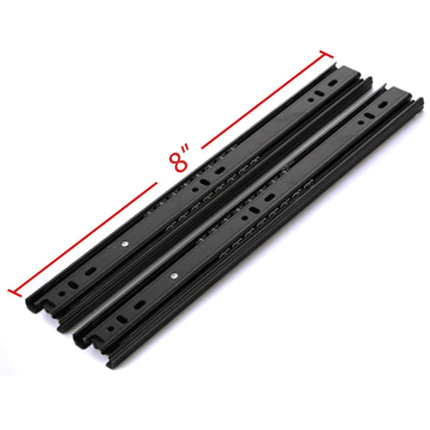 Drawer Slides 8 inch Ball Bearing Full Length 3 Section Slides Mounted ...