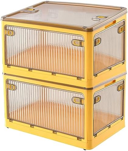 Creahaus 2Pack Storage Boxes with Lids, 28L Stackable Bins for Storage ...