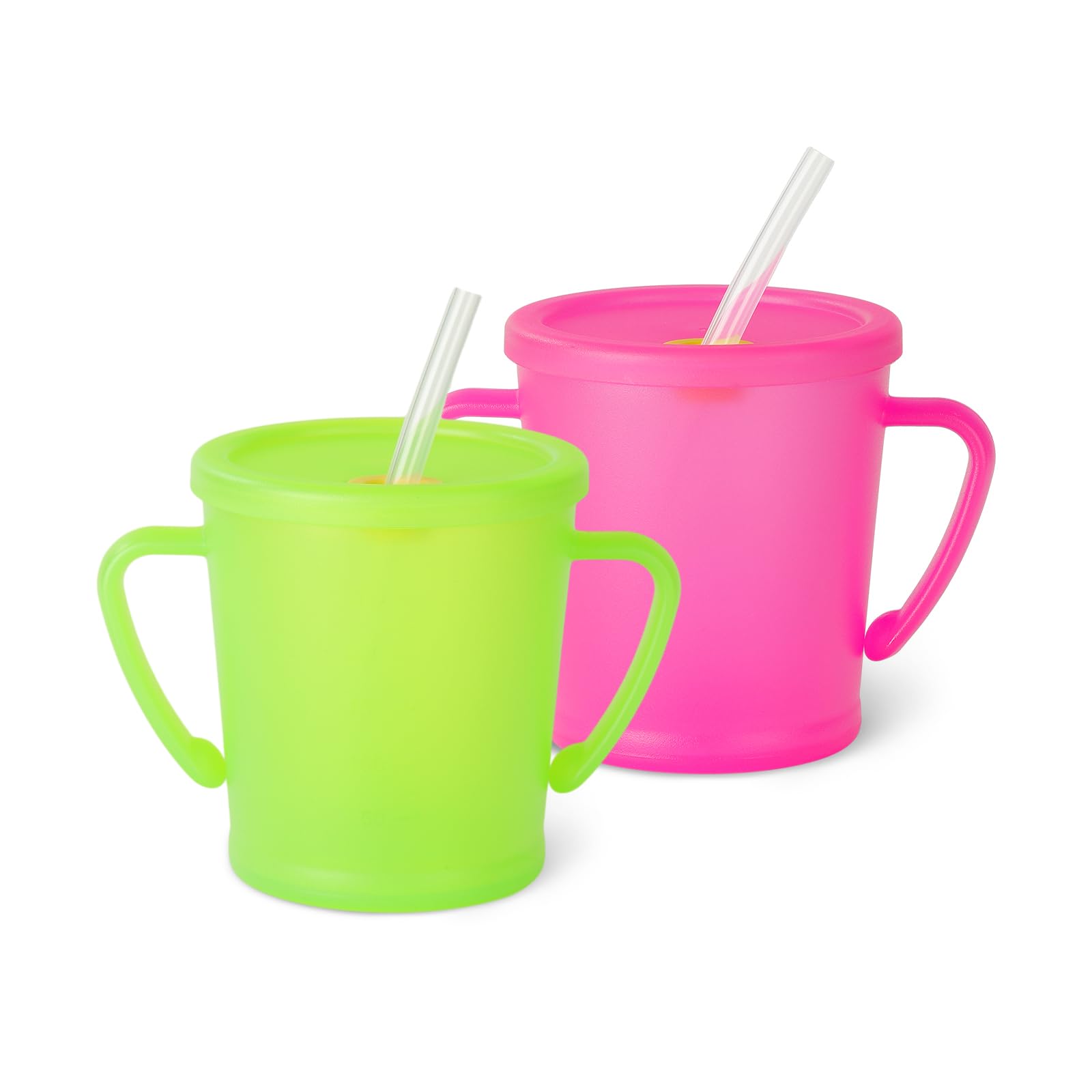 Amazon.com: wooshwa 2 Pack Baby Sippy Cup with Handles Lid and Straw ...