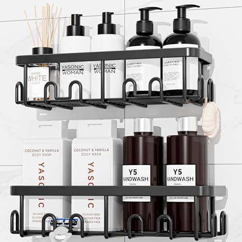 Amazon.com: YASONIC Shower Caddy Adhesive 2-Pack, Rustproof Shower ...