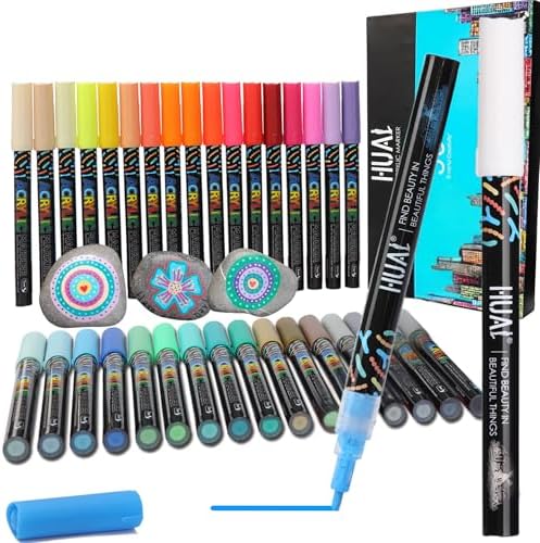 Amazon.com: Amamao 72 Colors Acrylic Paint Markers, Soft Brush Tip Pens ...