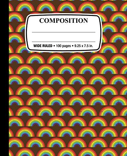 Amazon.com: Composition Notebook: 80s Rainbow: Wide Ruled • 100 Pages ...