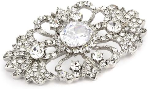 Amazon.com: Nina 'Jacquelen' Vintage-Inspired Swarovski Crystal Brooch ...
