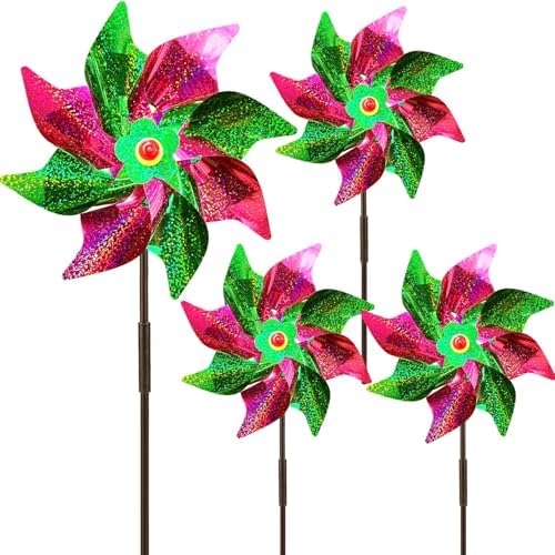 Amazon.com: Yoseklpee 9.4inch Reflective Pinwheels 4pcs Orange Wind ...