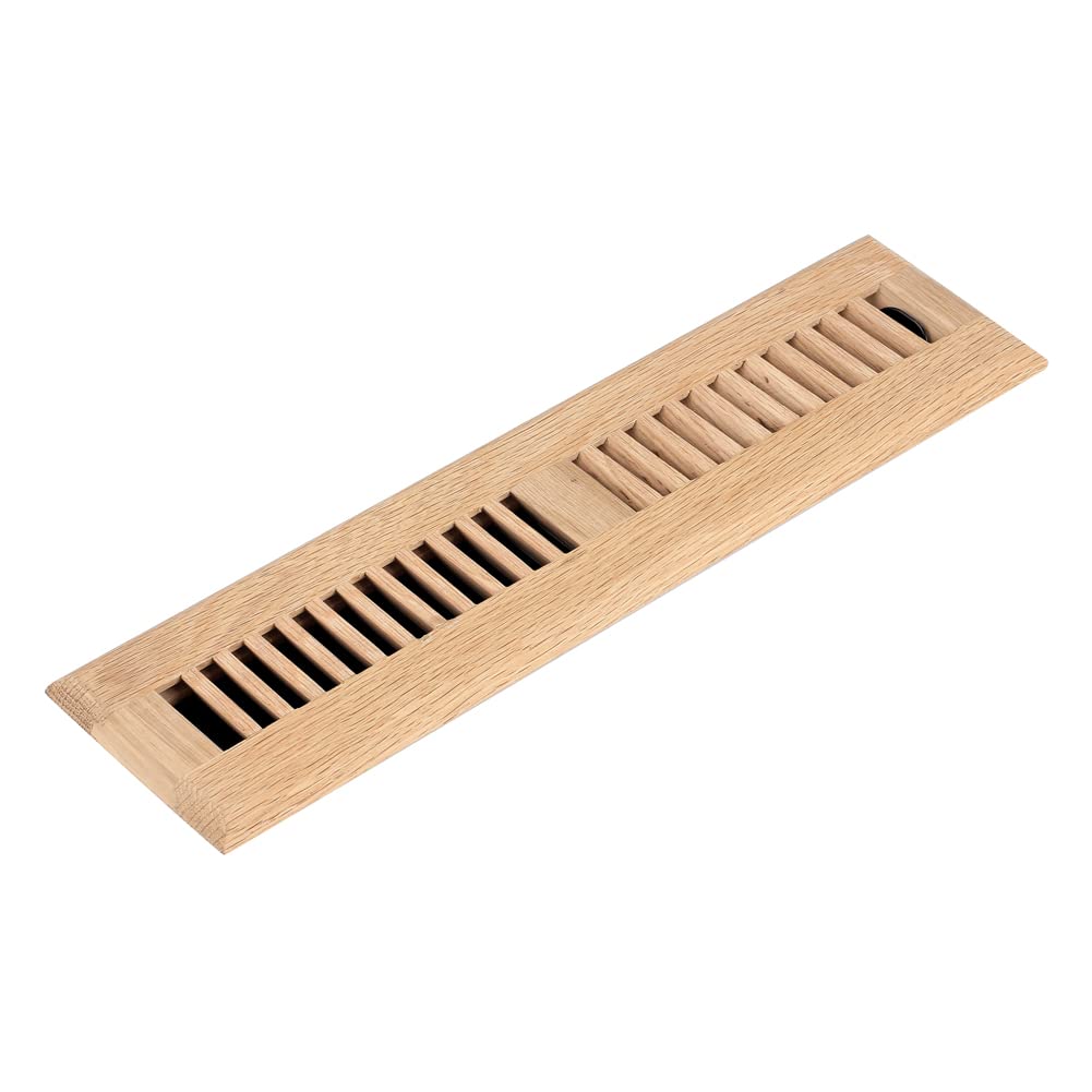 Homewell White Oak Wood Floor Register, Drop in Vent Cover with Damper ...