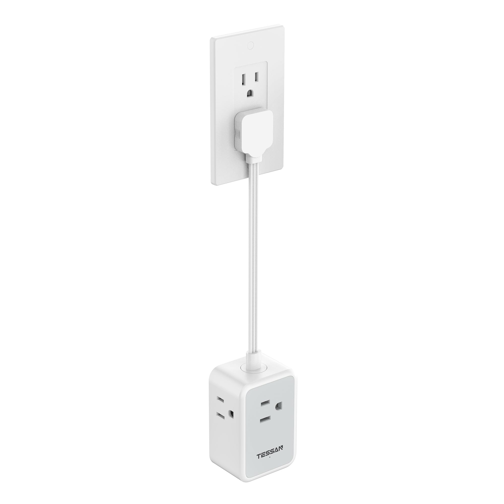 Amazon.com: Short Power Strip 9 inch, TESSAN Flat Plug Small Extension ...