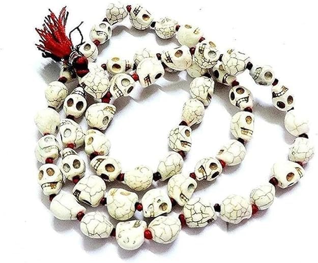 Amazon.com: Kali Mund Mala Necklace Mahakali Rosary Carved Skull Mala ...