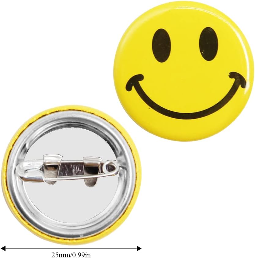 Rebanky 60 Pcs Smiley Face Pin Badge Happy Face Badge Yellow Smiley ...