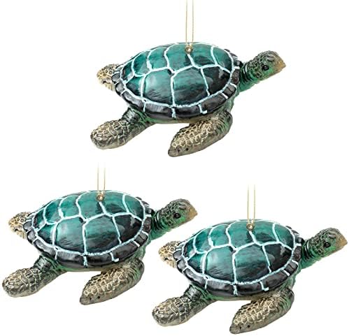 Amazon.com: 4 Pcs Acrylic Sea Turtle Christmas Ornaments Coastal ...
