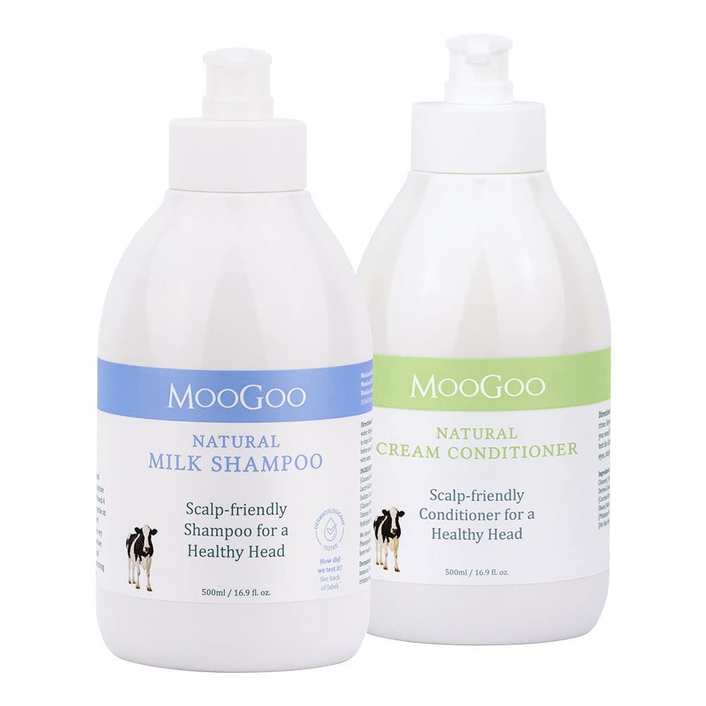 Amazon.com : MooGoo Natural Milk Shampoo & Cream Conditioner Pack - For ...