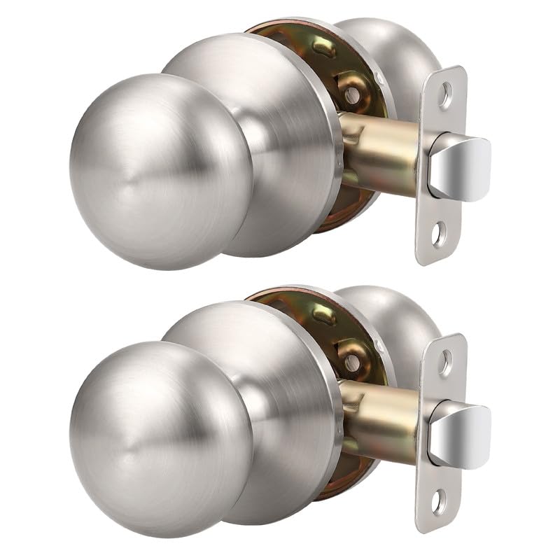 DECORITEN Passage Door Knob for Closet and Hallway 2 Pack, Keyless ...