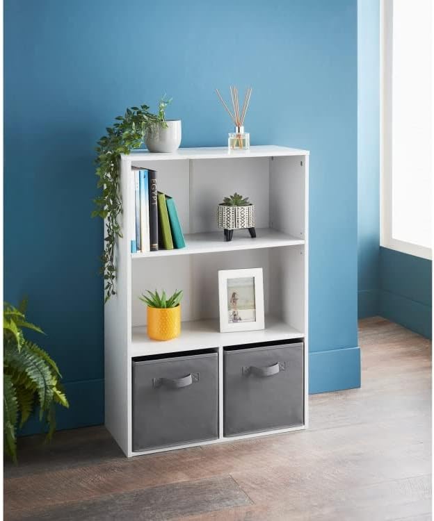 spot on dealz® 4 Cube Storage Unit Bookcase Wooden Storage Cabinets ...