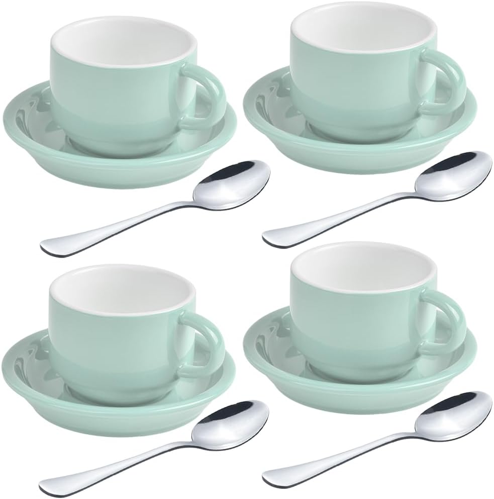 Amazon.com | homEdge Premium Espresso Shot Cups and Saucers Set with ...