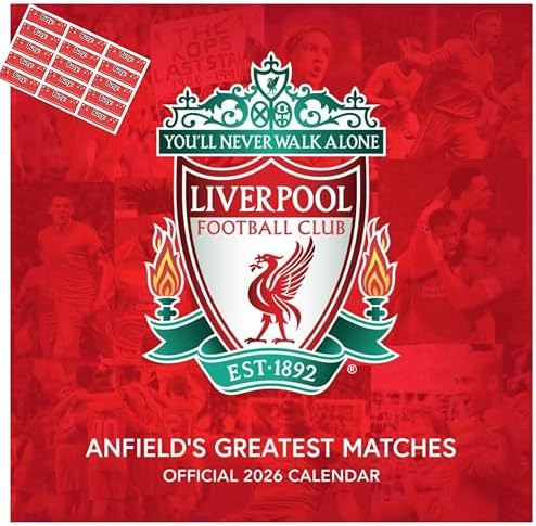Liverpool Calendar 2026 Legends Square Wall Calendar Plastic Free with ...