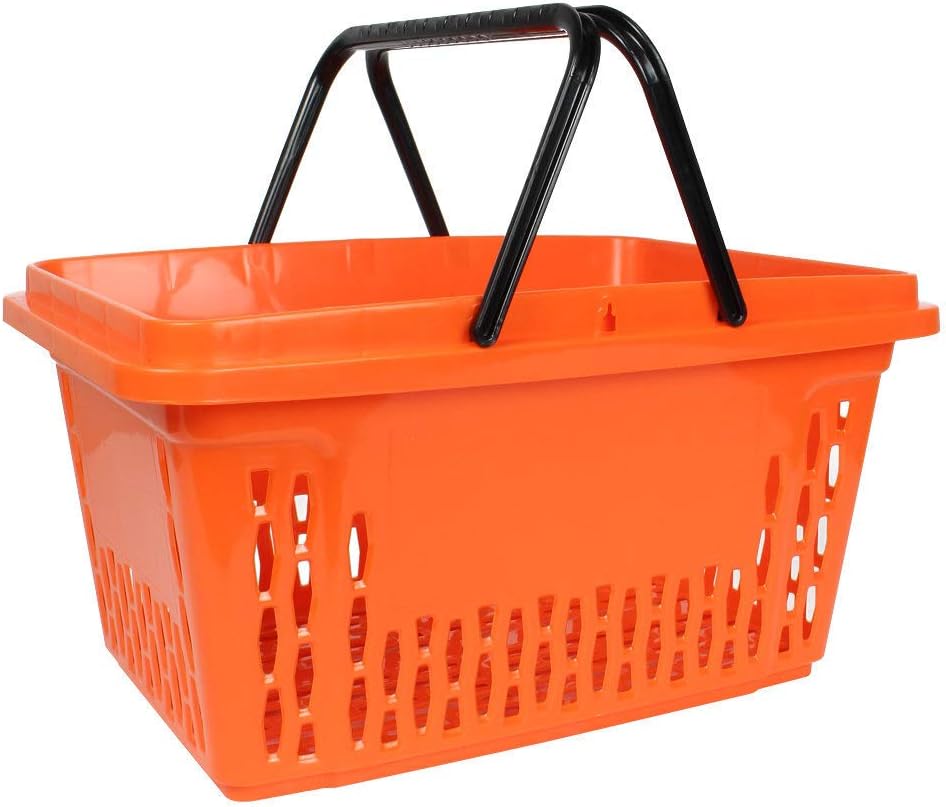 gebar 1 Einkaufskorb in orange mit Zwei Tragegriff aus Plastik 28 Liter ...