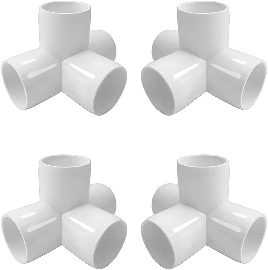 Zernmiarder 4 Way PVC Pipe Fittings 1/2 Inch, PVC Elbow Corner Side ...