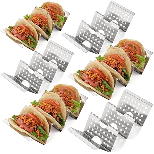 Snapklik.com : Taco Holder Stand Set Of 6 Stainless Steel Taco Tray ...