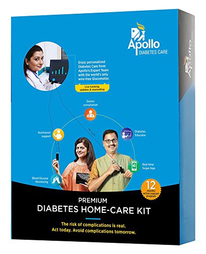 Apollo Diabetes Care Home Kit (Box with Connected Glucometer & 50 ...