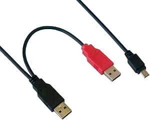 Amazon.com: MCL Samar Mc922Apb/2-1 M Dual USB Cable Type A Male/Mini B ...