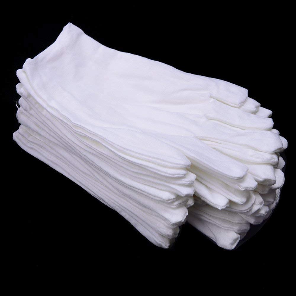 PIQIUQIU Lot de 12 paires de gants, en coton blanc, confortables et ...