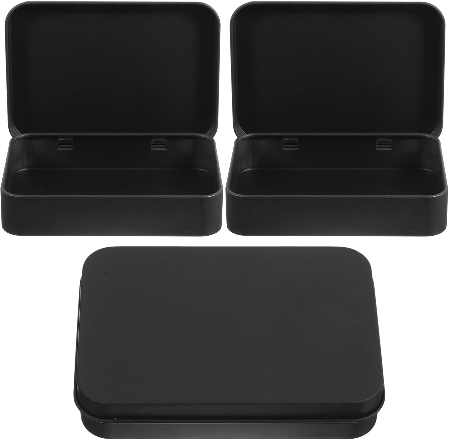 SEWACC Playing Card Case, 3pcs Black Playing Card Boxes Tinplate ...