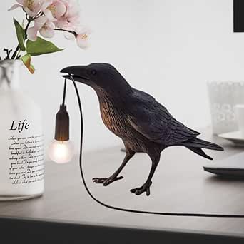 Crow Table Lamp, Raven Desk Lamp, Art Table Limited Edition, Gothic Art ...
