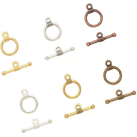 Amazon.com: PH PandaHall 150 Sets Round Toggle Clasps, Bracelet Closure ...