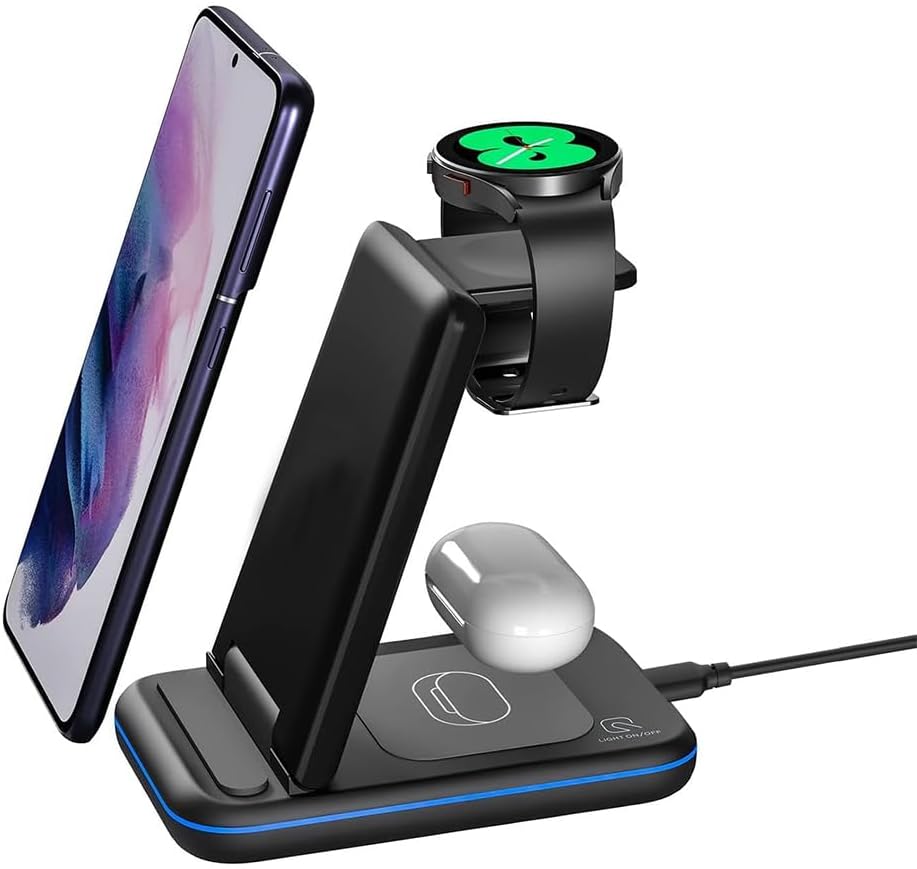 Wireless Charger for Samsung, 3 in 1 Fast Wireless Charging Station for ...