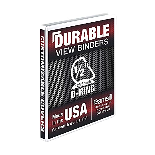 Snapklik.com : Durable 0.5 Inch Binder, Made In The USA, D Ring Binder ...