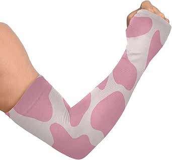OTVEE Pink Cow Skin Animal Print Arm Sleeves 1 Pair, UV Protection Long ...