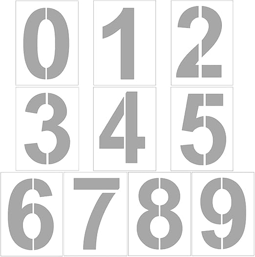 Amazon | LIKENNY マーキングプレート 駐車場 番号 スプレー 吹き付けプレート 数字 ナンバー プレート 繰り返し使用 マーキング ライン 30cm 10枚セット | 標識 ...