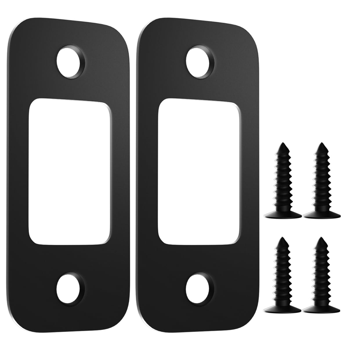 2 Pack Deadbolt Strike Plate Door Backplate, 1" x 2 1/4" Round Corner ...