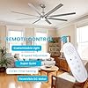 CJOY 72'' Ceiling Fans with Lights - Brushed Nickel Ceiling Fans with ...