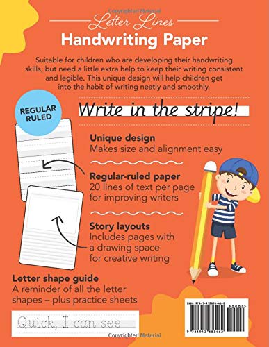 Snapklik.com : Letter Lines Regular Ruled Handwriting Paper: 100 Blank ...