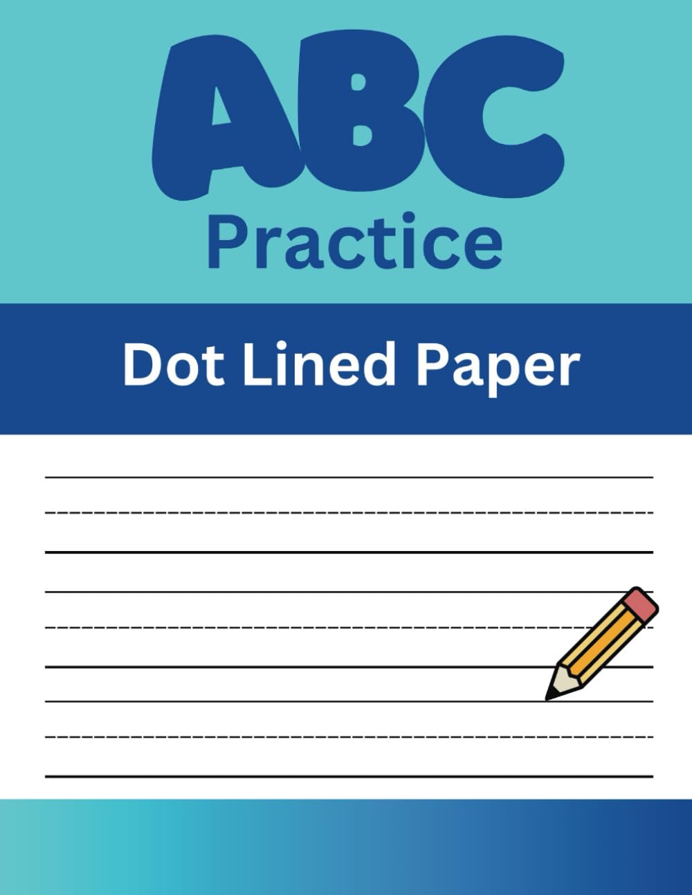 Writing Practice Paper | Wide Lined Paper with Dotted Center Lines ...