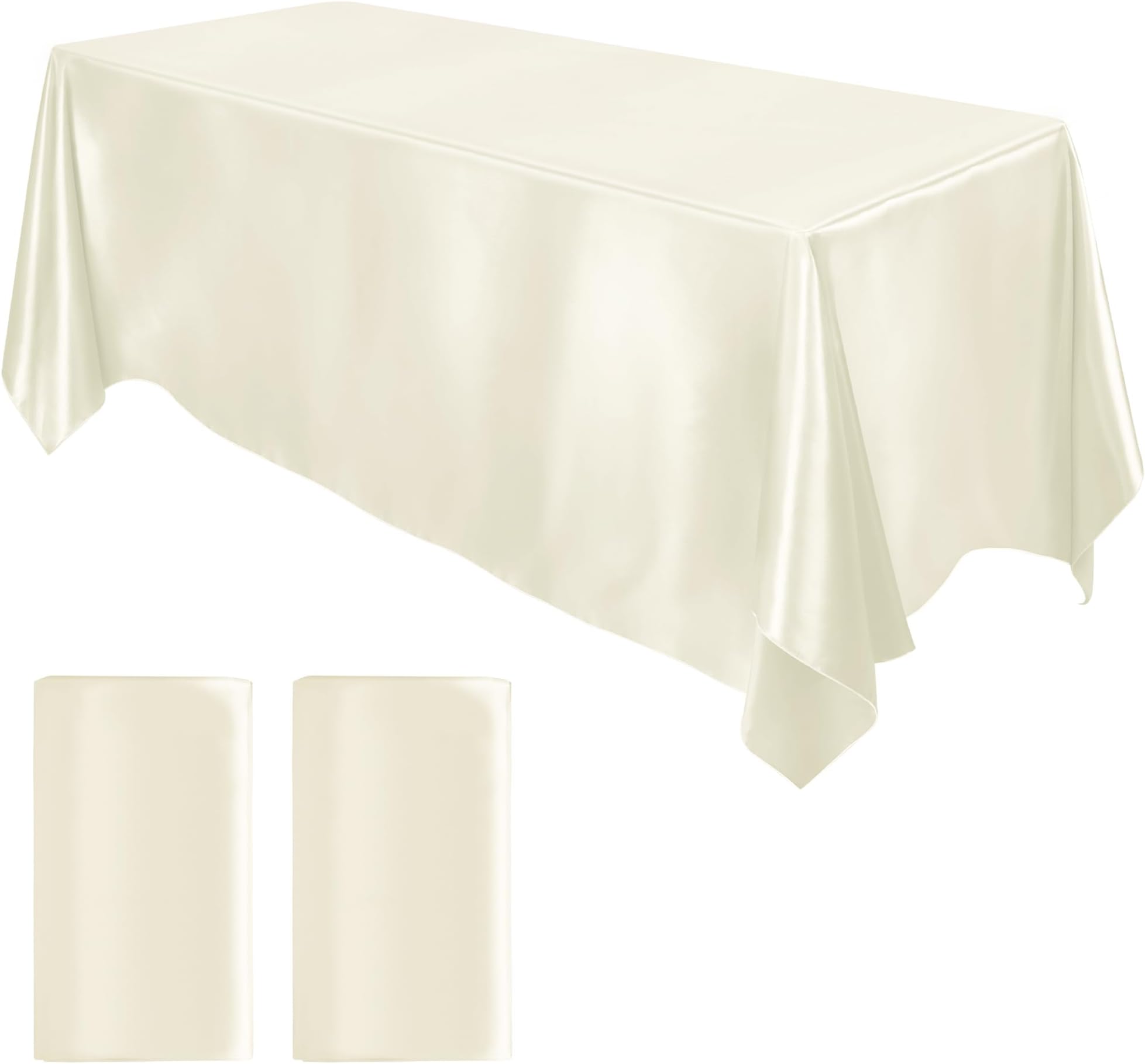 Amazon.com: YOUR CHAIR COVERS - 120 inch Round Satin Tablecloth Ivory ...