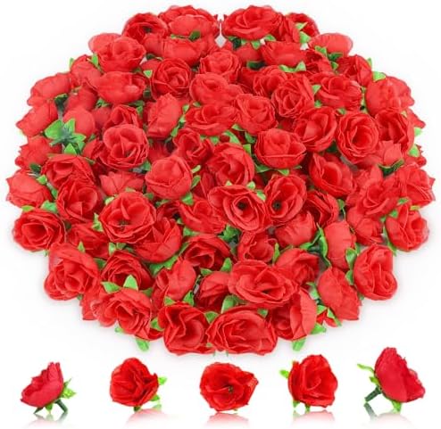 Amazon.com: 200 Pcs Artificial Rose Flower Heads for Crafts Artificial ...